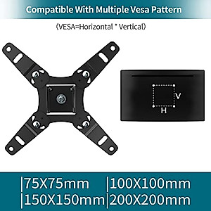 TV Wall Mount Full Motion for 13-45 Inch Up to 55 lbs to Flat & Curved TV, JUSTSTONE TV Bracket Heavy Duty Articulating Arm with Swivel Tilt Extend, Max VESA 200x200mm to LED LCD OLED etc