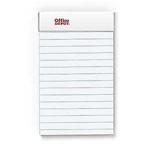 Office Depot Mini Perforated Legal Pad, 3in. x 5in., White, Pack Of 6 Pads, 99487
