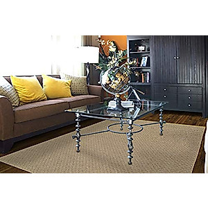 Garland Rug Town Square Beige Tan 9' x 12' Non Slip Area Rug for Living Rooms & Hallways, Stylish & Durable for High-Traffic Areas