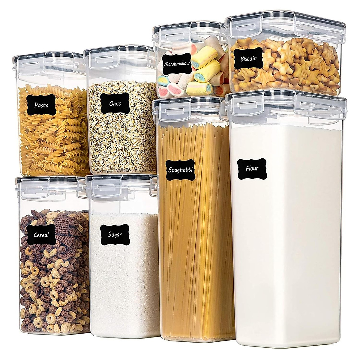 TINGFENG 8 PCS Airtight Food Storage Containers with Lids, BPA Free Plastic Storage Containers with Lids Food Container Sets