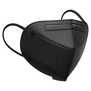 OxGord Face Mask - 50 Pack Disposable Face Masks Protection W/Ear-loop, Filtered Masks From Dust, Pollen - Nose Mouth Cover Ideal for Everyday Use, Extra 5 Layers protection, Kids, Adult - Black