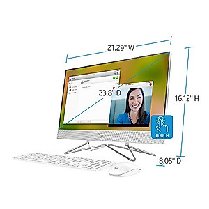 HP 24-inch All-in-One Touchscreen Desktop Computer, Intel Core i7-1065G7 Processor, 16 GB RAM, 512 GB SSD, Windows 10 Home (24-dp0180, Silver)