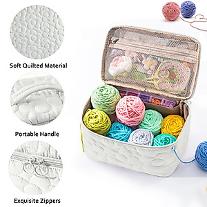 MYBAGZING Cute Crochet Bag Organizer - Yarn Storage Organizer - Yarn Bag for Crocheting - Yarn Storage - Yarn Holder for Crochet Accessories and Supplies, Crochet Hooks, Crochet Gifts