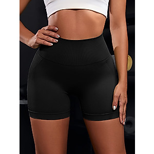 OVESPORT 3 Piece Workout Shorts for Women Seamless Scrunch Butt Lifting High Waisted Yoga Gym Booty Running Short Pants