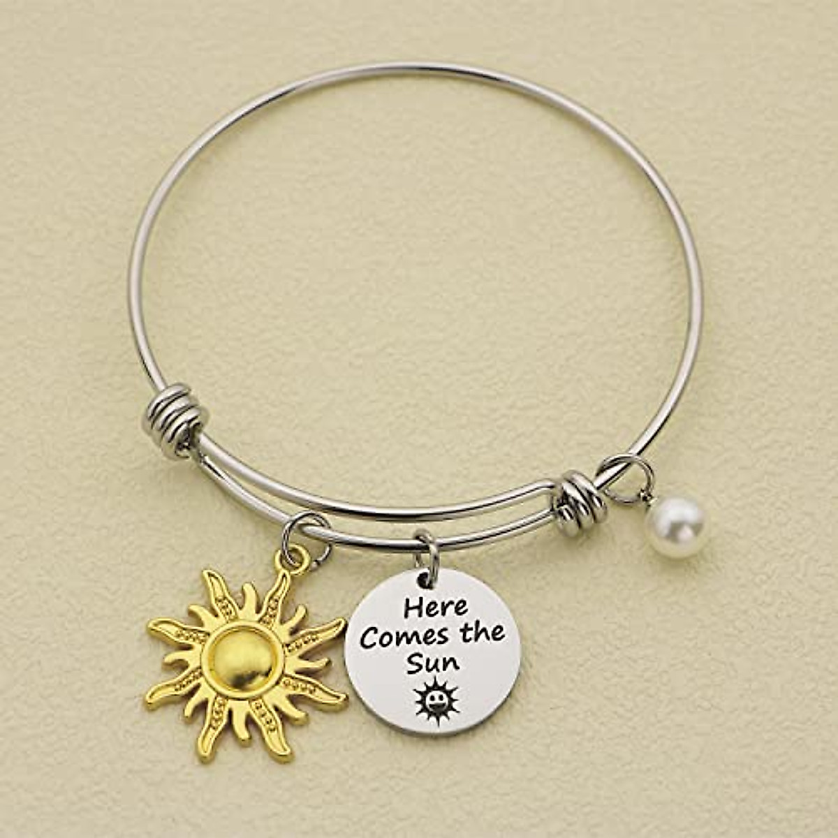 SELOPU Inspirational Bracelet Beatles Gift Beatles Lyrics Bracelet Here Comes the Sun Beatles Song Jewelry Meaningful Gift for Beatles Loyal Fans(Here Comes the Sun-BRA)