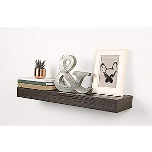 HIGH & MIGHTY 515603 Modern 18" Floating Shelf Holds up to 15lbs, Easy Tool-Free Dry Wall Installation, Flat, Retail Packaging, Espresso