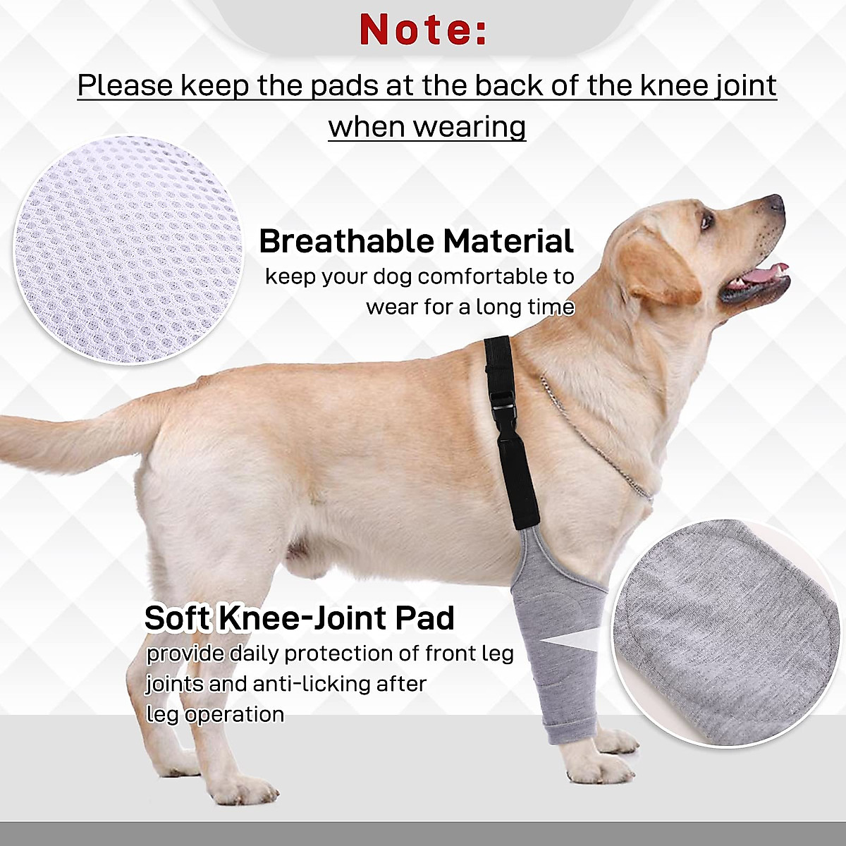 Dog Recovery Suit Front Legs, Dog Recovery Sleeve After Surgery with Elastic Band, Protective Elbow Protector for Medium Large Dogs, Dog Cone Alternative to Stop Licking Leg Wounds,Grey,XL