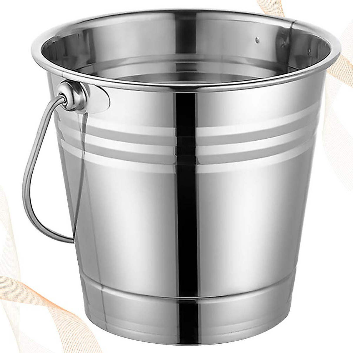 DOITOOL Stainless Steel Ice Bucket Small Metal Buckets Champagne Wine Bucket Small Pails with Handles for Party Favors Candy Centerpieces Bar Supplies Without Borneol