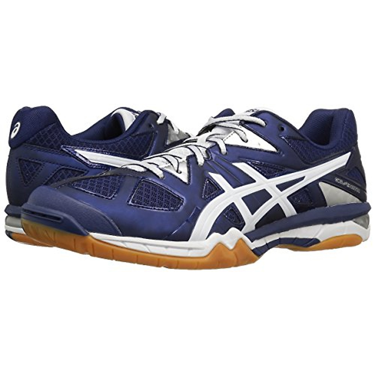 ASICS Women's Gel-Tactic Volleyball Shoe, Estate Blue/White/Silver, 8 M US