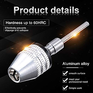 KATUR Keyless Drill Chuck Quick Change Adapter Converter 2.35mm Round Shank 0.3-3.4mm Clamping Range Drill Adapter Mini 3-Jaw Drill Chuck Screwdriver Adapter