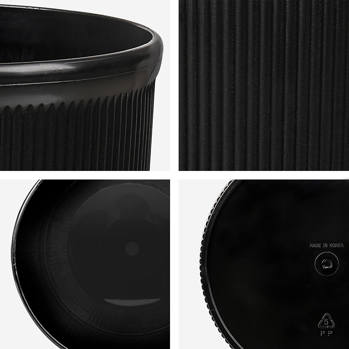 carrotez Bathroom Trash can, Small Trash Can, 2 Gallon, Office Trash can, Black Waste Basket, Plastic Garbage Container Bin for Bathroom, Kitchen, Bedroom, Under Desk, Dorm, Office