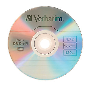 Verbatim 4.7GB up to 16x Photo Recordable Disc DVD+R, 10-Disc Jewel Case 95523