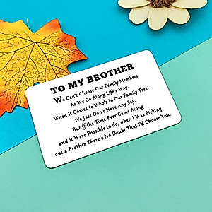 To My Brother Gifts Brother Engraved Wallet Card Brother Gift from Sister Brother Christmas Birthday Gifts for Big Brother Little Brother Step Brother Wedding Retirement Graduation Gift Family Present