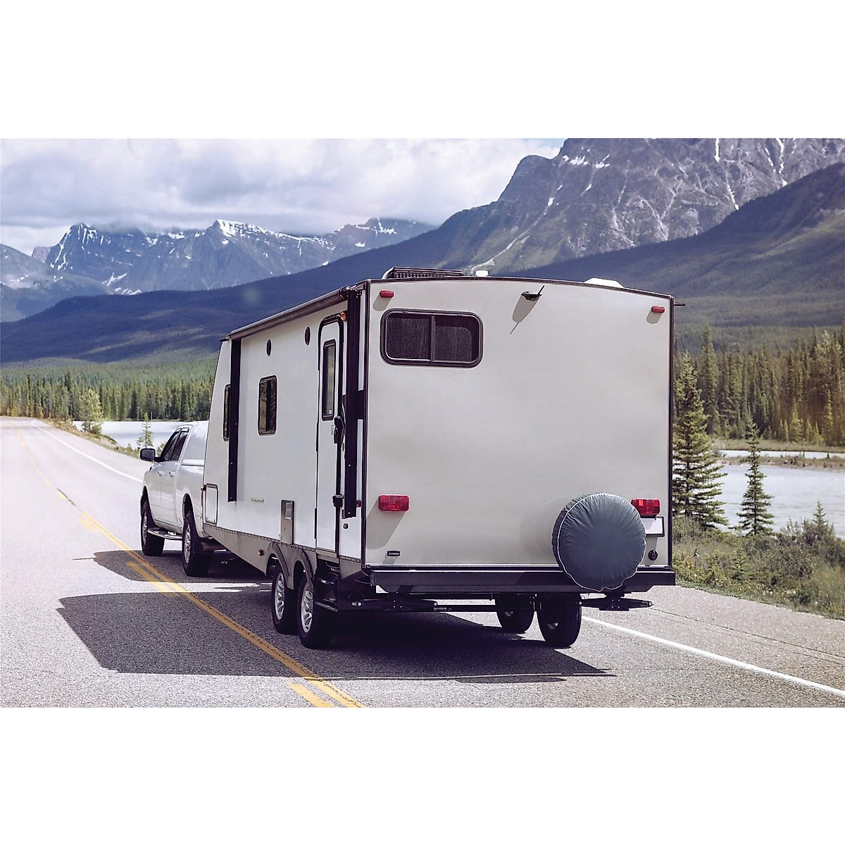 Furrion Vision S 3-Camera Wireless RV Backup System with 5-Inch Monitor, 1 Rear Sharkfin, 2 Side Running Light Cameras, Infrared Night Vision, Wide-Angle View, Hi-Res, IP65 Waterproof - FOS05TAEN