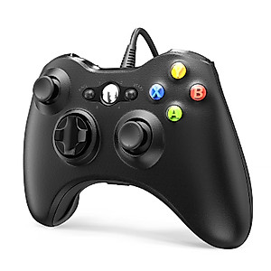 YAEYE Wired Controller for Xbox 360, Game Controller for 360 with Dual-Vibration Turbo Compatible with Xbox 360/360 Slim and PC Windows 7,8,10,11
