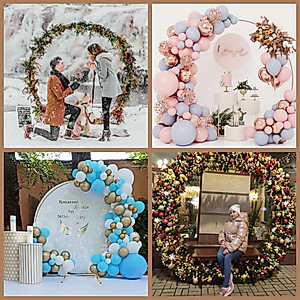 6.6FT Balloon Arch Stand Metal Round Backdrop Stand with Thickened Water Bags 50pcs Balloon Clip Storage Bag Circle Balloon Arch Frame Wedding Arches for Ceremony Birthday Party Baby Shower Decoration