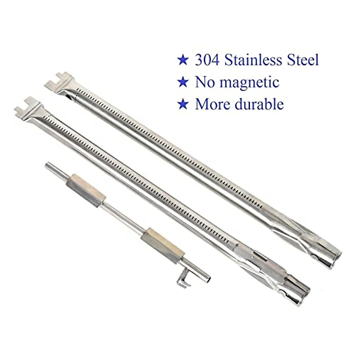 GasSaf 15.3 inch Flavorizer bar & 18 inch Burner Tube Set Replacement for Weber 7635 69785, Spirit 200 Series Spirit S-210, S-220, E-210, E-220, 3-Pack Stainless Steel Flavor Bar & Burner Tube Kit