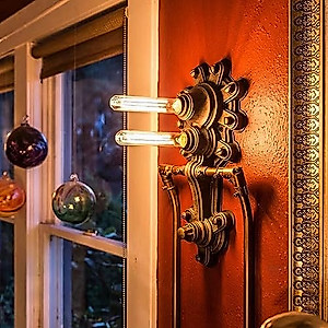 Grensk Dimmable E26 LED Tubular Light Bulbs 40Watt,T10 T30 4W 400Lumens Flicker-Free Vintage Edsion Bulbs,2700K Warm White Filament Light Bulbs for Chandelier Light or Industrial Wall Sconces,2 Pack