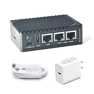 youyeetoo NanoPi R6S Router 0832-8K@60fps, Dual 2.5G+Gigabit Mini NAS Server for Geek DIY, Home, Entertainment Centre - Multi OS FriendlyWrt,Android TV,Ubuntu,Debian(PD Power Bundle)