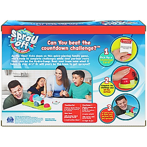 Spray Off Play Off, Water Splashing Challenge Indoor/Outdoor Backyard Camping Funny Prank Board Game Summer Toy, for Families and Kids Ages 8 and Up