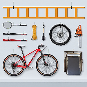 PYBTOOL Metal Utility Hooks Heavy Duty, Garage Wall Storage Hooks, Ladder Hooks, Wall Mount Steel Hooks for Garage, Garden, Tools Storage, Multi-Size(6 Pack)