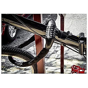 Bicycle Lock, Mountain Bike Anti-Theft Chain, Combination Lock, Suitable for Bicycles, Motorcycles and Electric Vehicles(Color:Black)