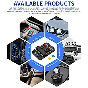 12V Fuse Block Fuse and Relay Box Kit With ACC Interface for Automotive Car Truck Marine Boat