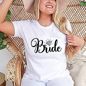 Bride and Bridesmaid T Shirt Bridal Party Bachelorette Party Bridesmaid Proposal Gift Team Bride Tribe I Do Crew Wedding (Medium, Pink Bridesmaid)