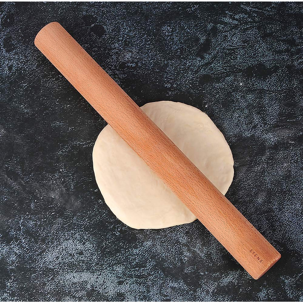 Etens Rolling Pin 18 Inch, Professional Dowel Wood Rolling Pins for Baking Pasta Pizza Pie and Cookie, Wooden Dough Roller Pin ¨C Baking Supplies Tools (Straight Style, Large 1.75 Inch Diameter)