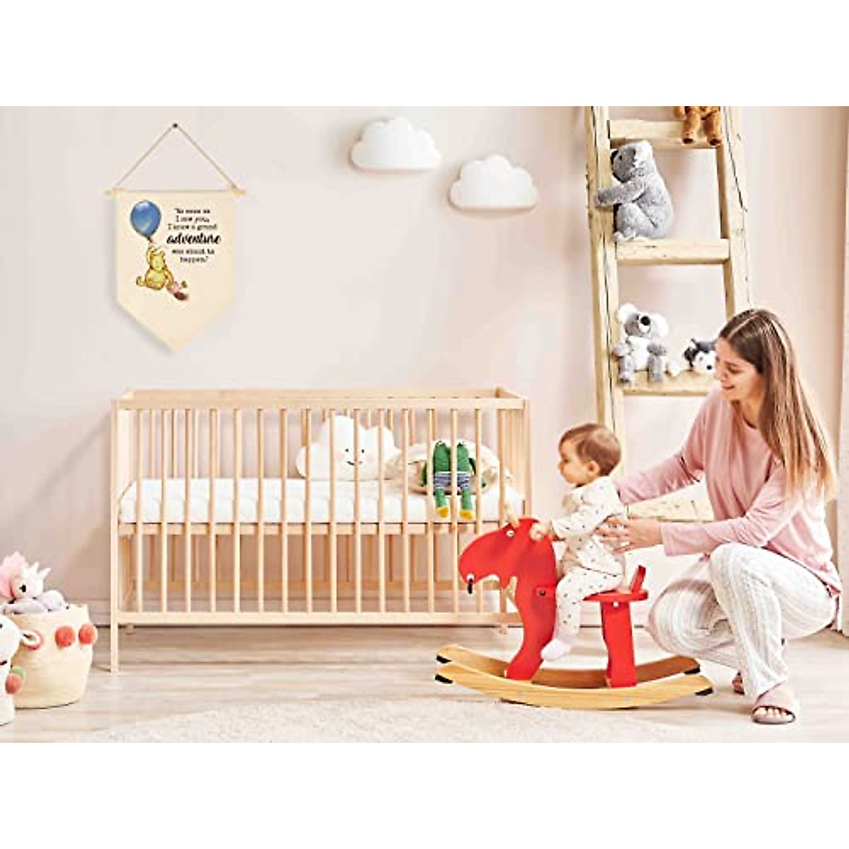 As Soon As I Saw You-Adventure was About to Happen-Christmas Birthday Party Bunting-Baby Gift Shower-Winie Wall Flag Decor Gift The Pooh-Banner Sign Gift for Nursery Bedroom Playroom Front Door