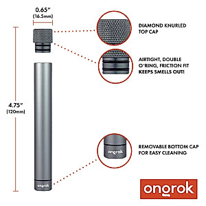 ONGROK Premium Storage Tube | Airtight Aircraft Grade Aluminum Metal, Pocket-Sized Opaque Holder (Silver)