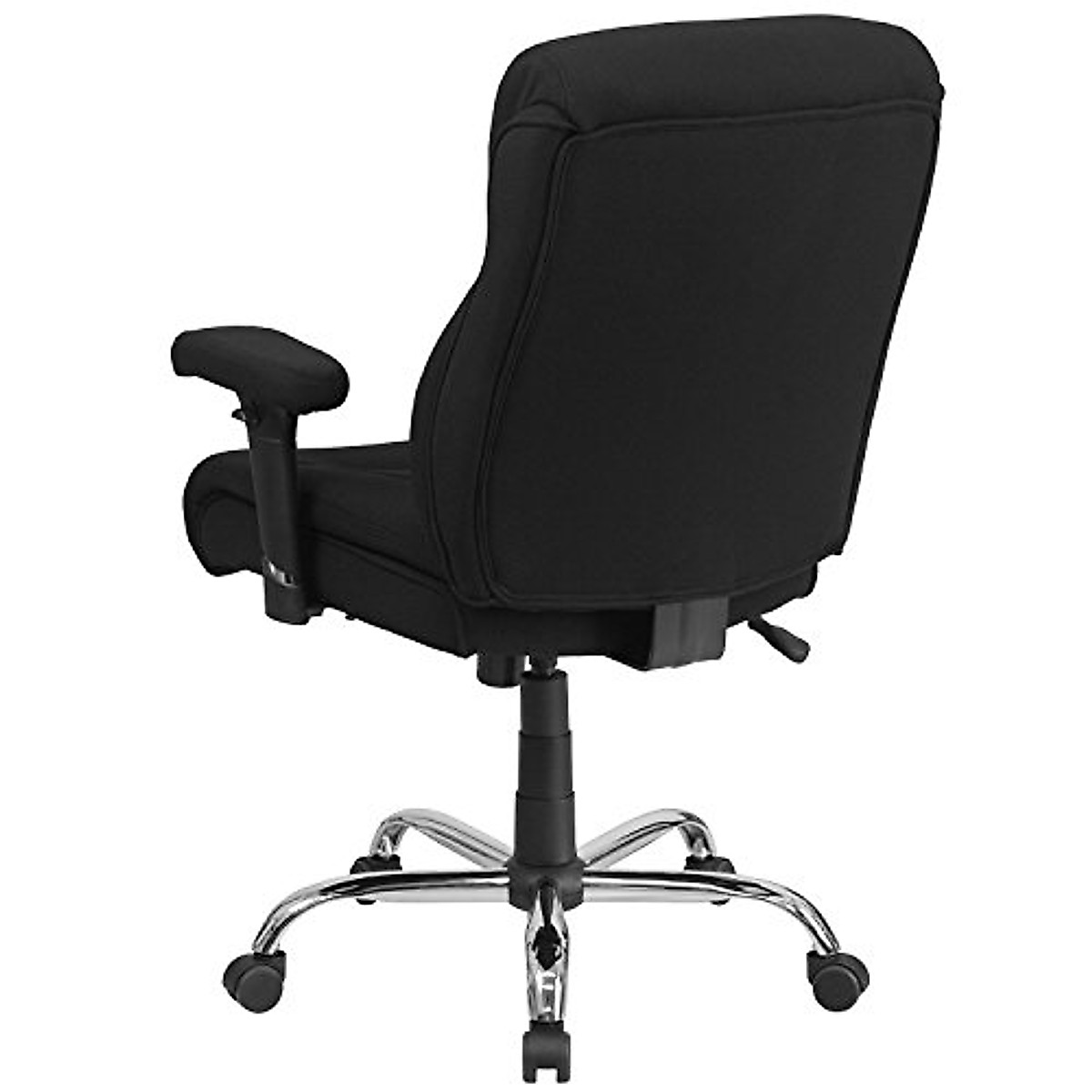 Flash Furniture HERCULES Series Big & Tall 400 lb. Rated Black Fabric Ergonomic Task Office Chair with Line Stitching and Adjustable Arms
