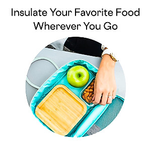 Corkcicle & Rifle Paper Co. Baldwin Boxer Cooler Lunch Box, Water Resistant Insulated Bag, Perfect for Traveling with Wine, Beer, Ice Packs, and Lunches, Mint Lively Floral, Back to School