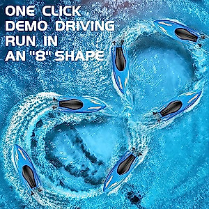 LQYoyz Upgraded Strong Remote Control Boat, 2.4 GHZ RC Boats for Kids 4-8 & Beginner, Rechargeable Racing Toy Boat for Pool Lake, Summer Outdoor Water Toys Birthday Gifts for Boys Girls