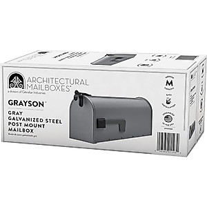 Solar Available Group ST100000 Standard Size Galvanized Steel Rural Mailbox U.S. Postmaster General Approved, Gray