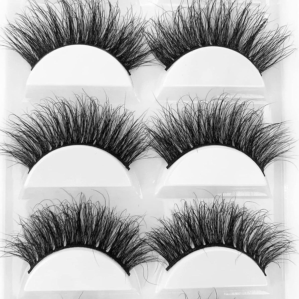 3D Mink Lashes,100% Real Siberian Mink Fur Lashes,Dramatic Cat-Eyes Look,Natural Fluffy Volume Long Wispy Totally Cruelty-Free,Reusable &Handmade Fake Eyelashes 5 Pairs (A11)