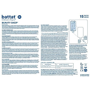 Battat- Play Circle- Hair Dryer With Sounds & Air – Carrying Case – Salon Accessories- Pretend Play Toys- Beauty Shop- 3 years + (15 Pieces)