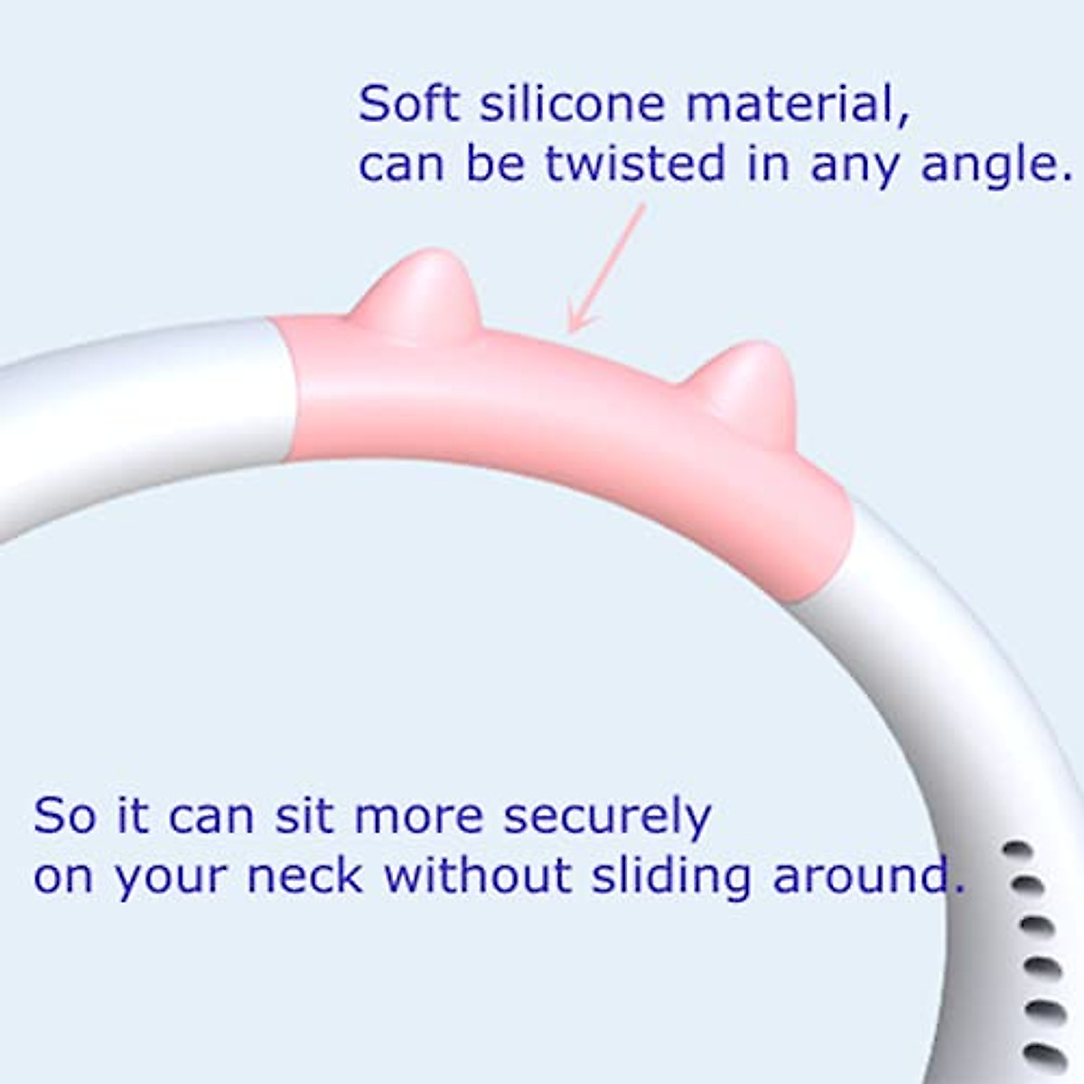 Vividda Portable Neck Fan, Rechargeable Fan around Neck, Hands Free Personal for Your Hanging Bladeless, Cooling Air Conditioner with 3 Wind Speed Outdoor Indoor, Pink