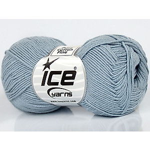 Lot of 8 Skeins Ice Yarns Pure Cotton FINE (100% Cotton) Yarn Light Blue