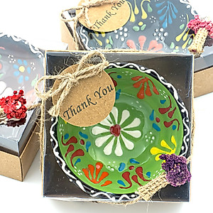 giftupstore Wedding Favors for Guest Bulk, 16 Set of Ceramic Bowls for Bridal Shower Gifts, Mexico Favors for Wedding