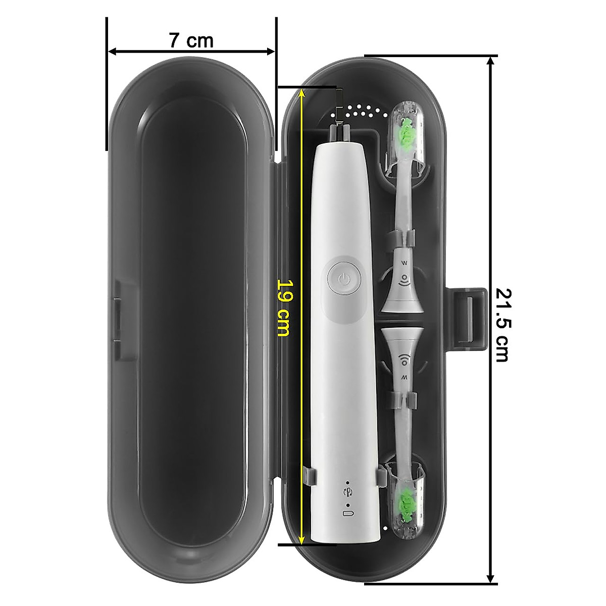 Cosmos Pack of 2 Plastic Travel Case Toothbrush Carrying Case Holder Container Compatible with Oral B Pro and also for Sonicare & Other Toothbrush