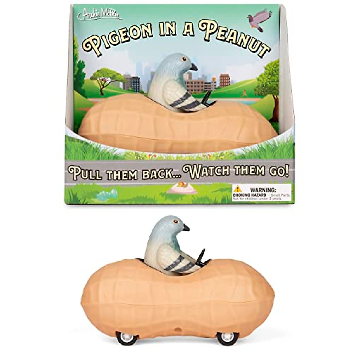 Accoutrements Archie Mcphee Pigeon in a Peanut Pull Back Toy Car (13038)