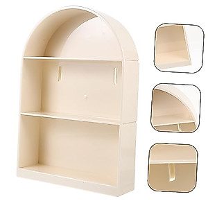 CAXUSD Wall Storage Rack Rustic Shelf Cube Desktop Ladder Plant Table Display Stand Rock Display Case Wall Mounted Crystals Racks Display Shelf Wall Shelves for Bedroom White Plastic