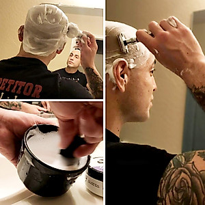 Men’s Soap Company Shaving Soap Refill Puck, 4.0 oz - Natural Vegan Ingredients with Shea Butter & Vitamin E for Thick Lather and Skin Protection, Lavender