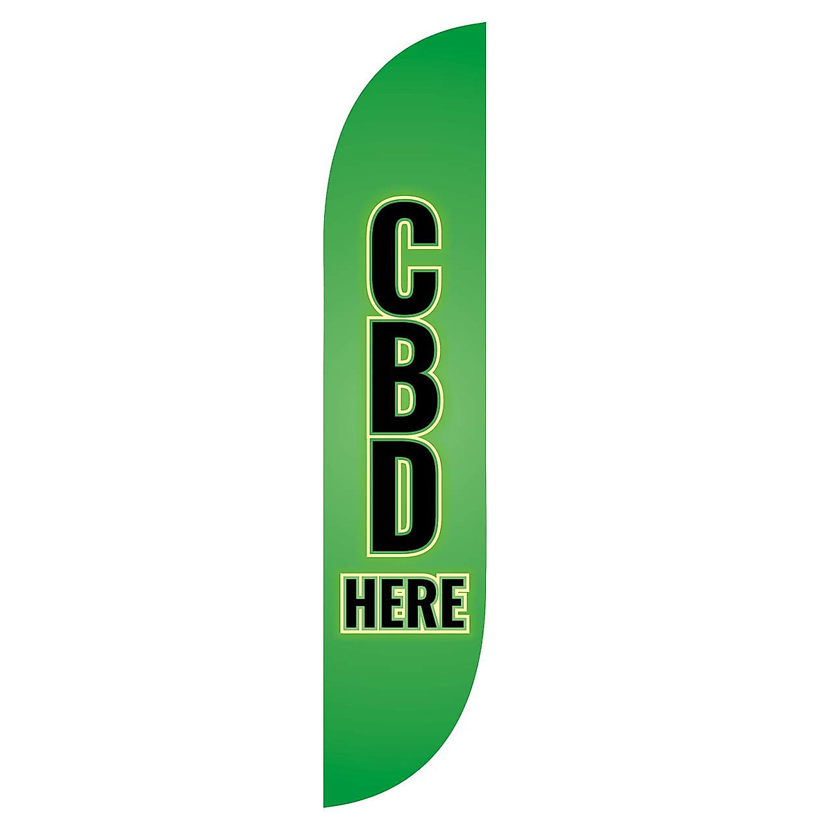 LookOurWay Feather Flag Banner - 12 Feet Tall Advertising Flags for Outside Business and Events Promotion - Swooper Flag Only - Smoke Shop Theme - CBD Here (10M1200376)