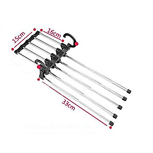 Flurries Folding Pants Hangers, Stainless Steel S-Shape Trousers Clothes Organizer Closet Space Saving for Pants Jeans Scarf Silver Slack (Black)