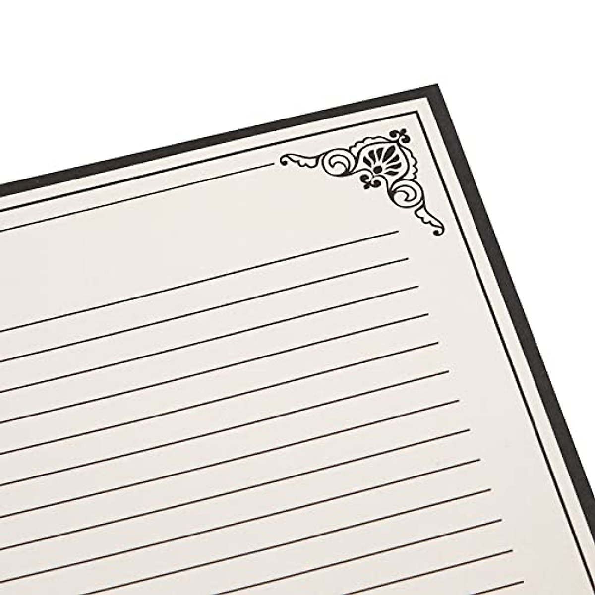 48 Sheets Fancy Vintage Style Lined Letter Writing Paper with Antique Border Design, 8.5 x 11 Inch Aged Stationery for Letters, Invitations