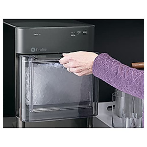 GE Profile Opal 2.0 | Countertop Nugget Ice Maker | Ice Machine with WiFi Connectivity | Smart Home Kitchen Essentials | Black Stainless