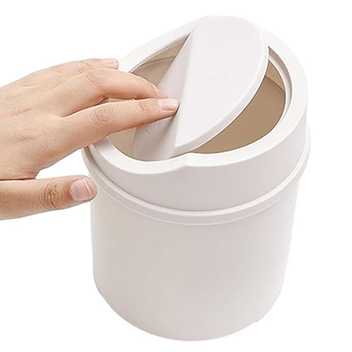 ANZAGA Small Trash Can, Mini Desktop Trash Can, Waste Bin with Lid, Creative Small Paper Basket Wastebasket for Home Bathroom Bedroom Car Interior
