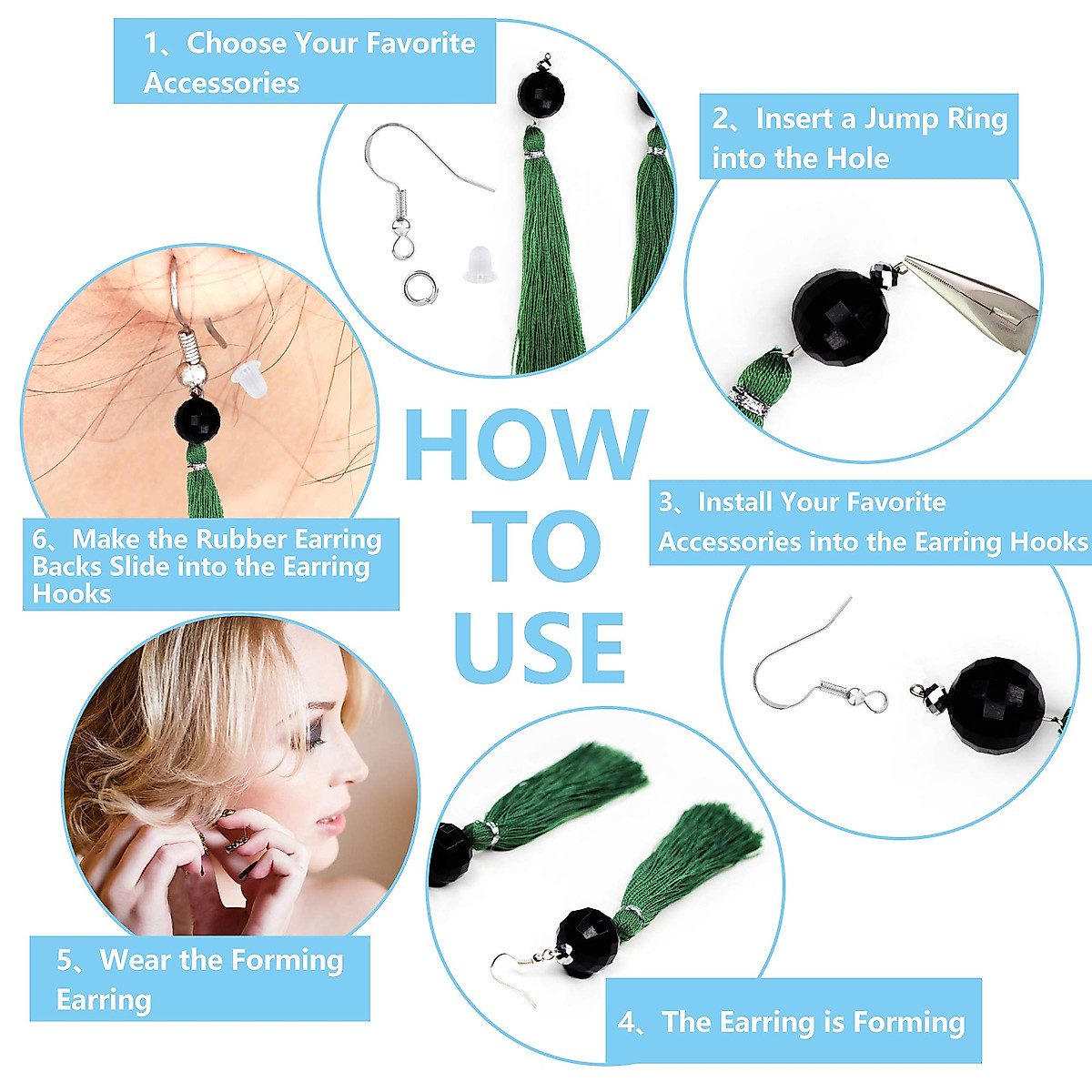 1200PCS 925 Sterling Silver Ear Wire Earrings Making Supplies Kit, Silver Hypoallergenic Earring Fish Hooks, Jump Rings Clear Silicone Earring Backs for DIY Jewelry Making (Silver and Gold)